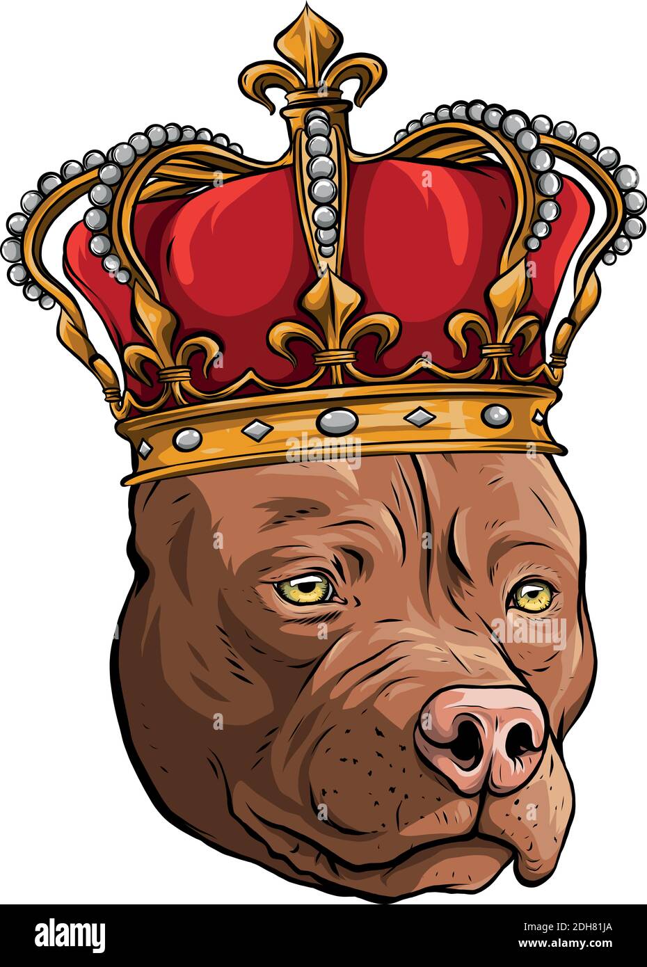 vector Dog illustration king in white background Stock Vector Image ...