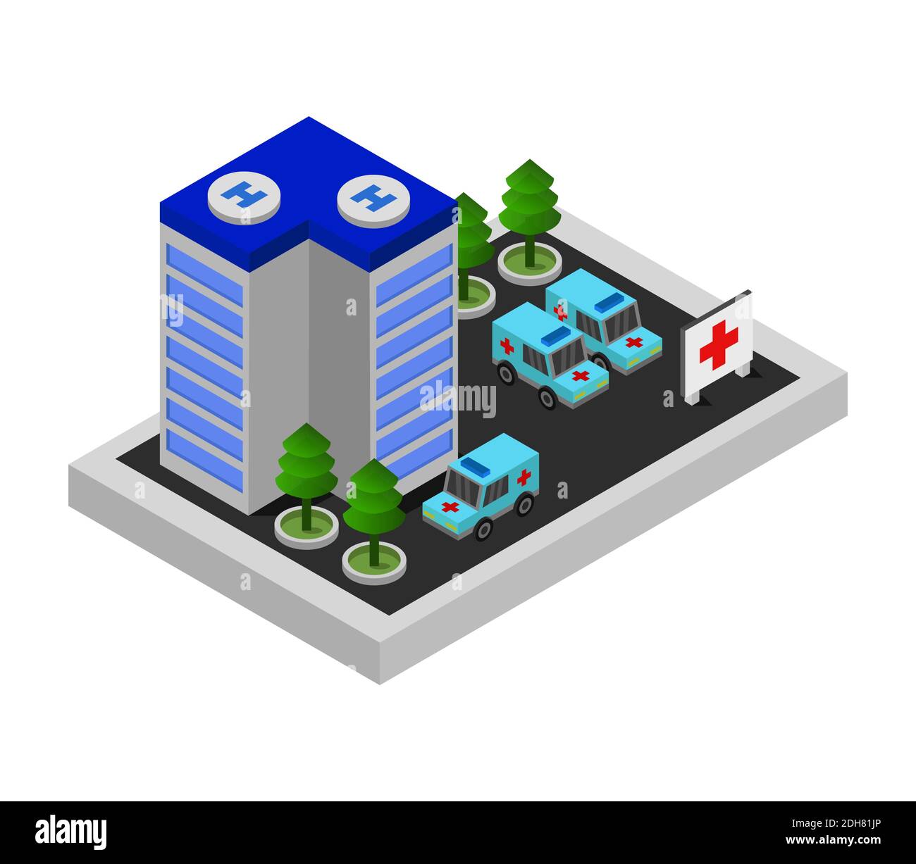 Isometric Hospital Vector Graphic Illustration Stock Vector Image & Art ...