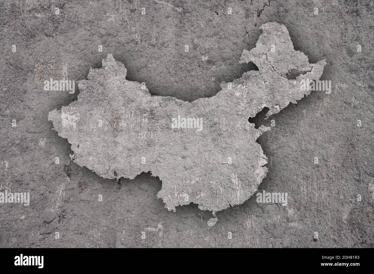 Map of China on weathered concrete Stock Photo - Alamy