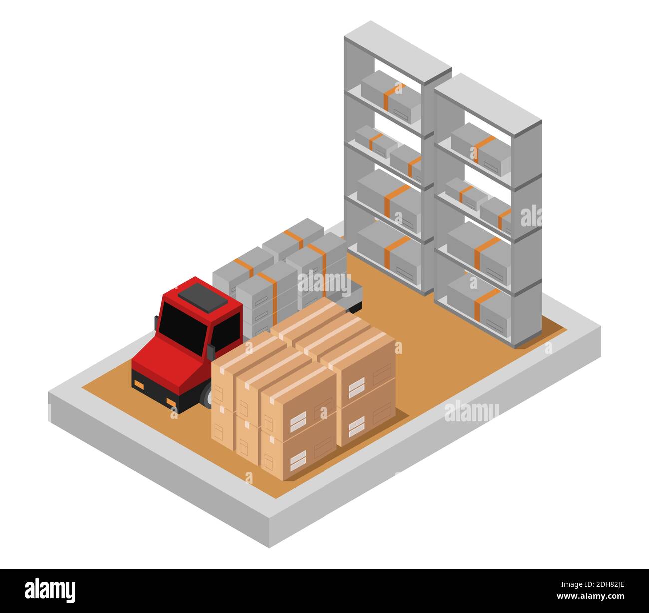 Isometric Warehouse Vector Graphic Illustration Stock Vector Image ...
