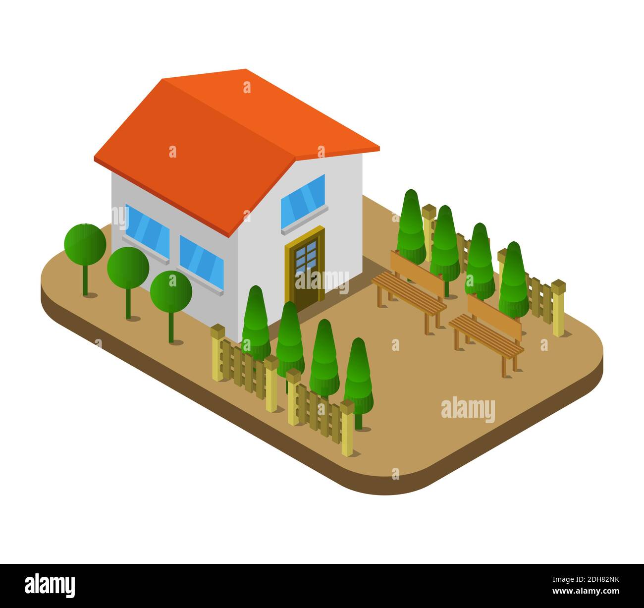 Isometric House On A White Background Vector Graphic Illustration Stock ...