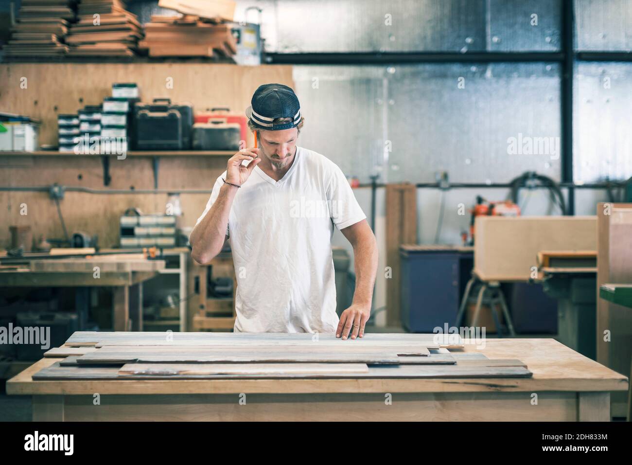 Craftsman working on workbench hi-res stock photography and images - Alamy
