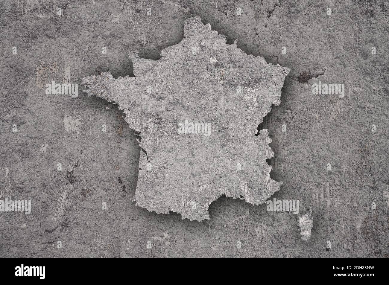 Map of France on weathered concrete Stock Photo - Alamy