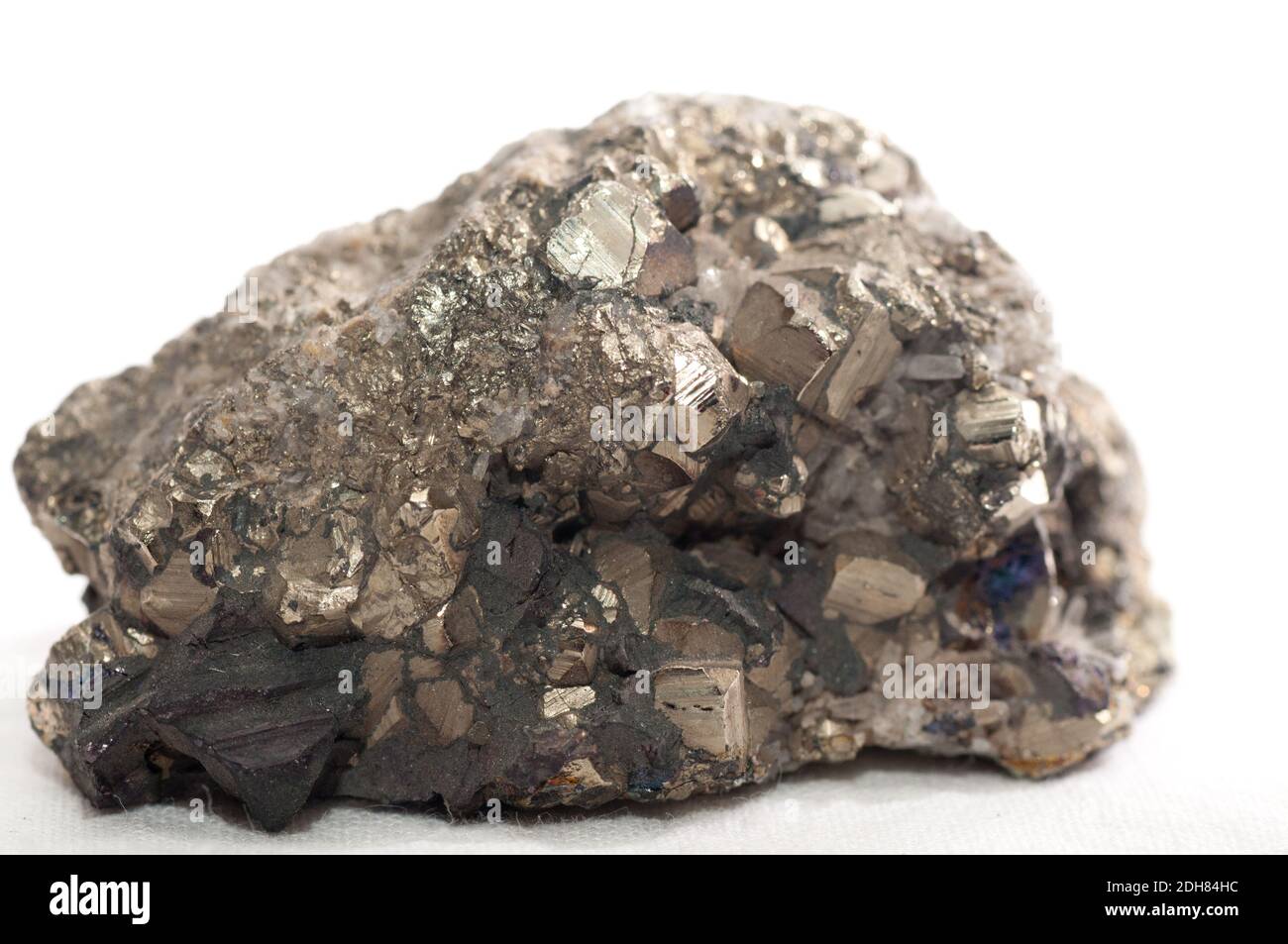 bornite crystal mineral sample in granite with many facets Stock Photo ...