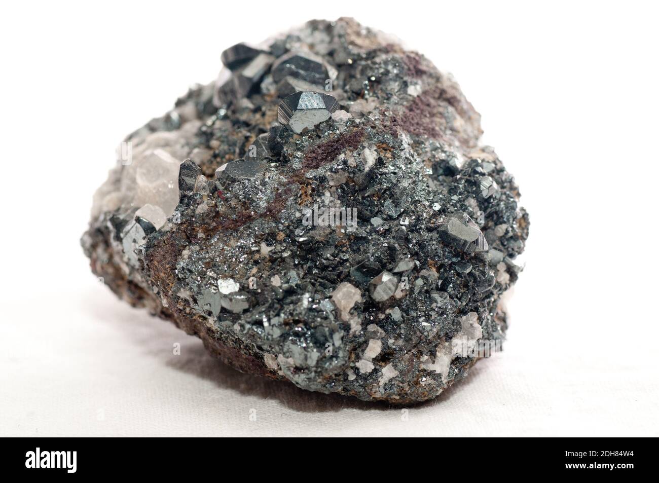 hematite crystal mineral sample on quartz and granite Stock Photo - Alamy