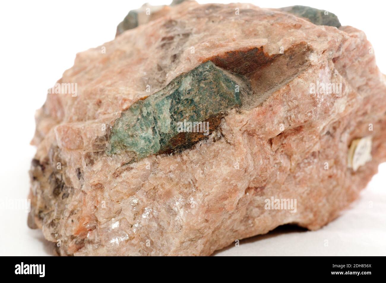 green beryl crystal mineral sample embedded in granite Stock Photo - Alamy