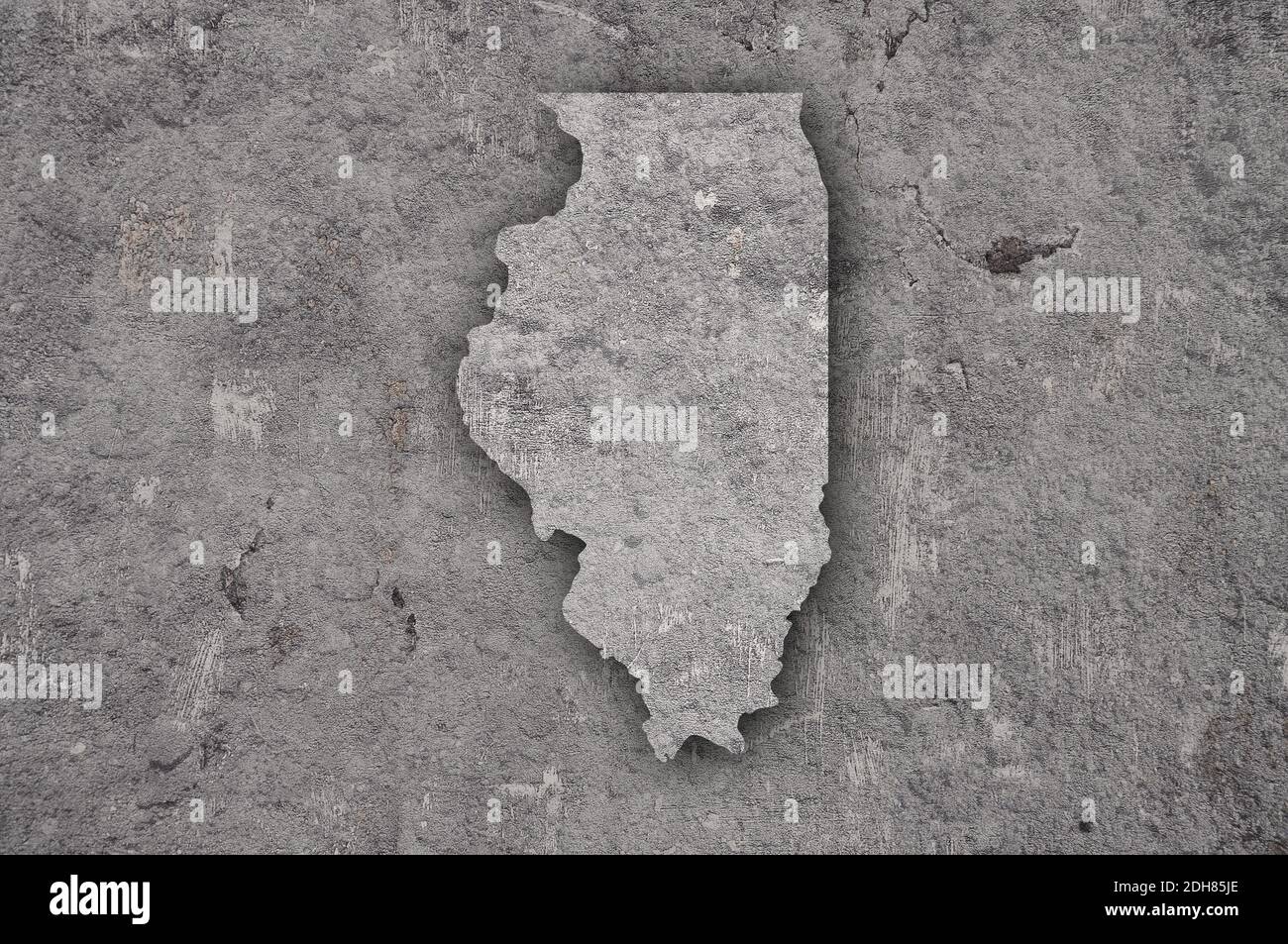 Map of Illinois on weathered concrete Stock Photo - Alamy