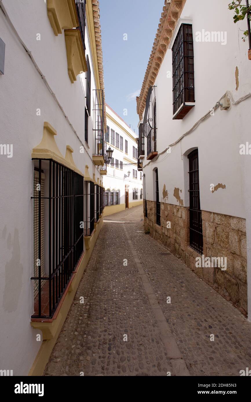 Traditional Spanish street in Ronda Stock Photo - Alamy