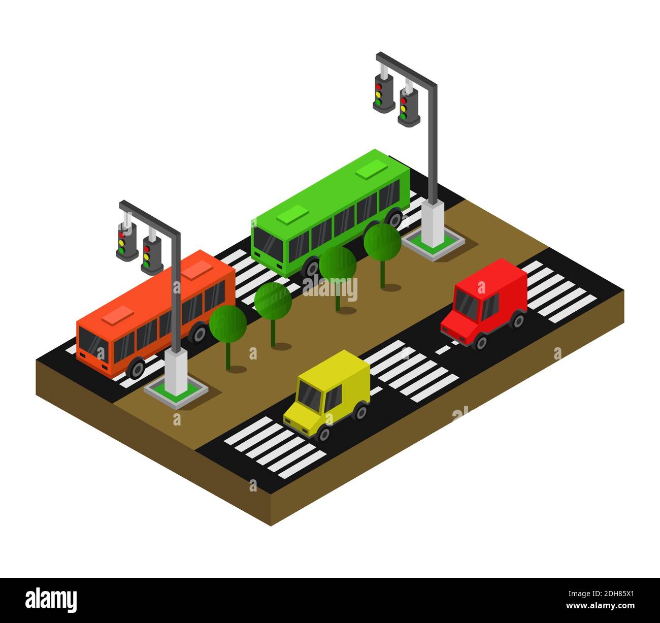 Isometric Road On Background Vector Graphic Illustration Stock Vector ...