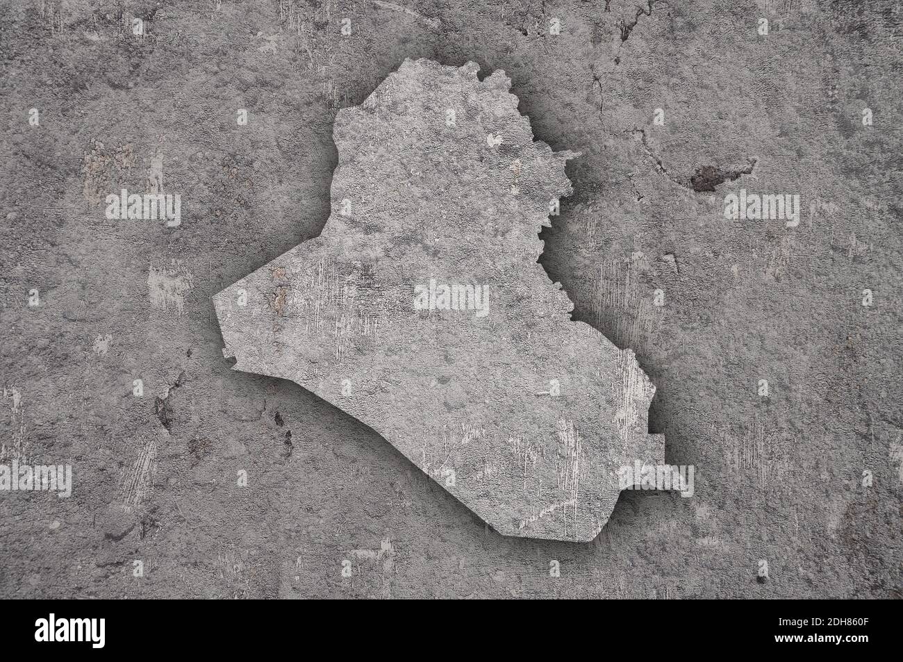 Map of Iraq on weathered concrete Stock Photo - Alamy