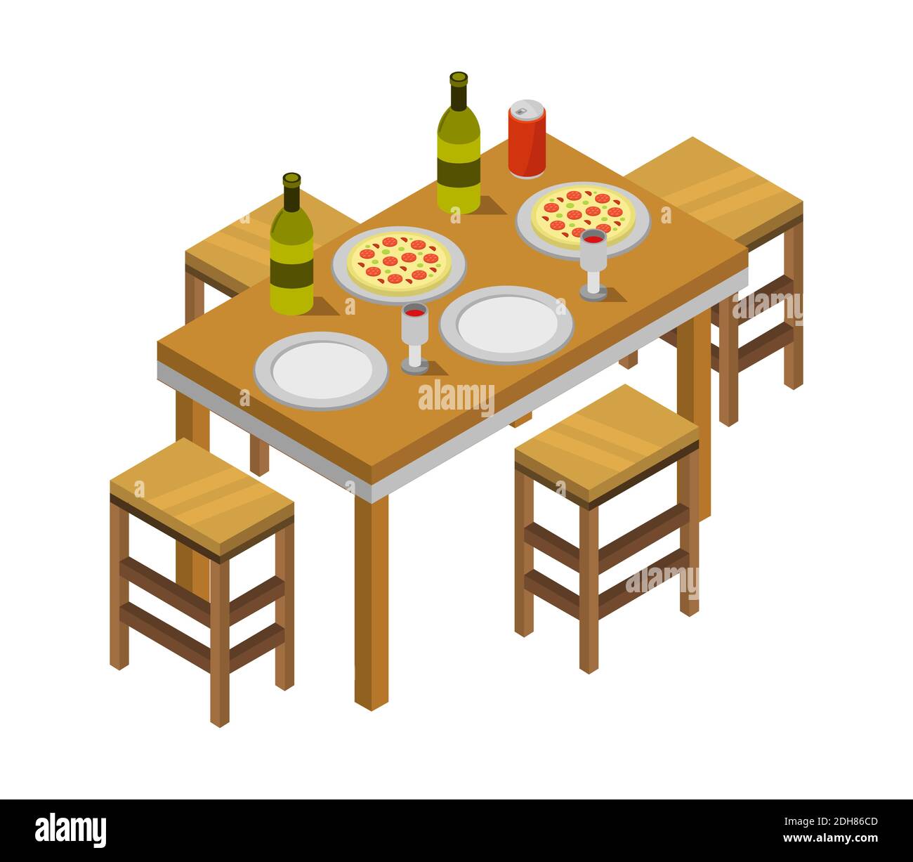 Kitchen Table Vector Graphic Illustration Stock Vector Image & Art - Alamy