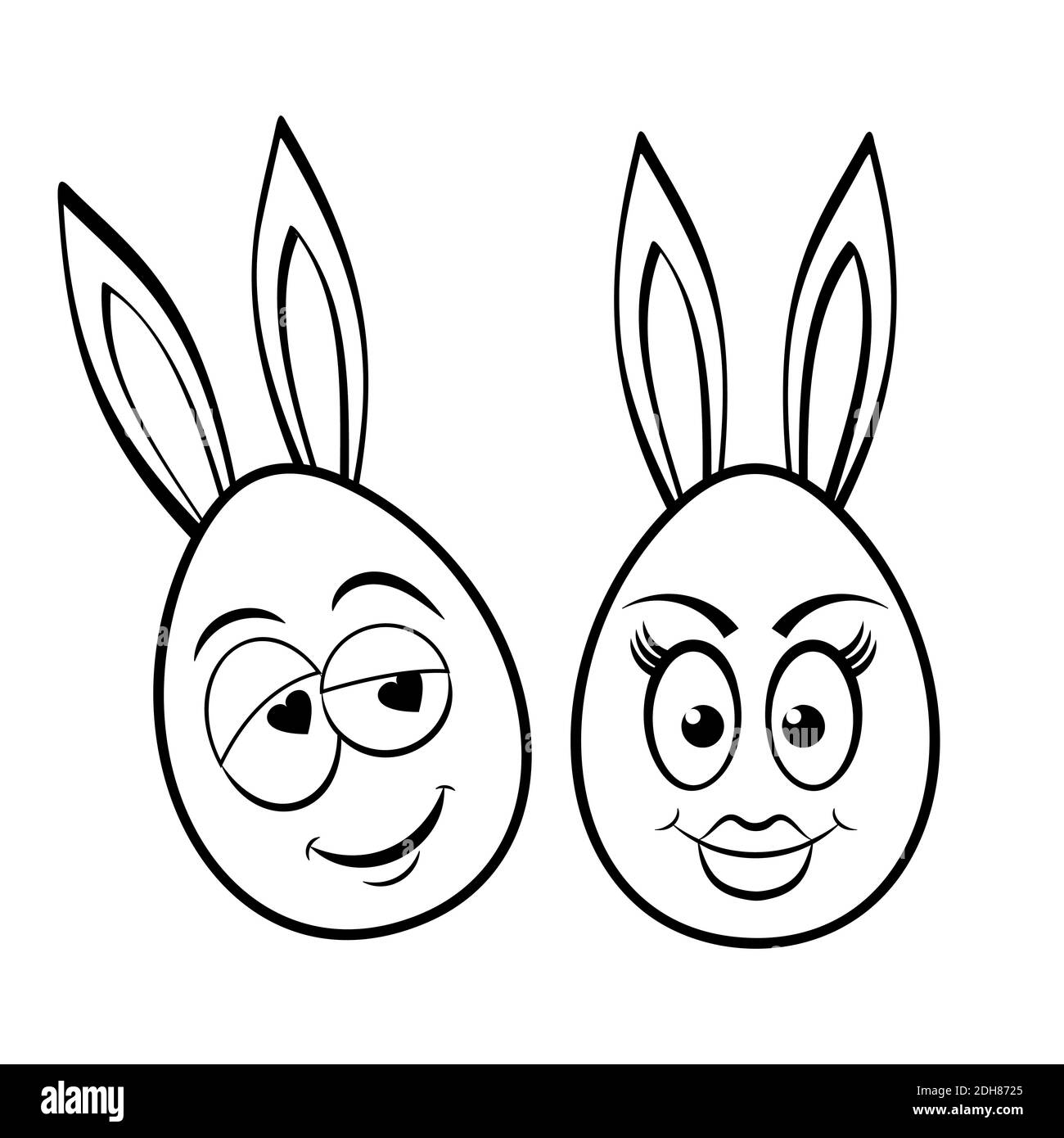 Funny Easter eggs characters with bunny ear Stock Vector Image & Art ...