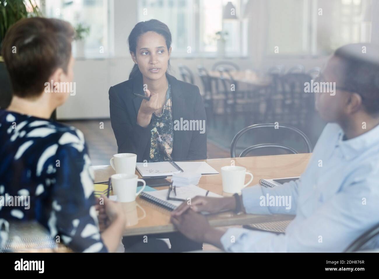 African american businessman discussing project hi-res stock ...