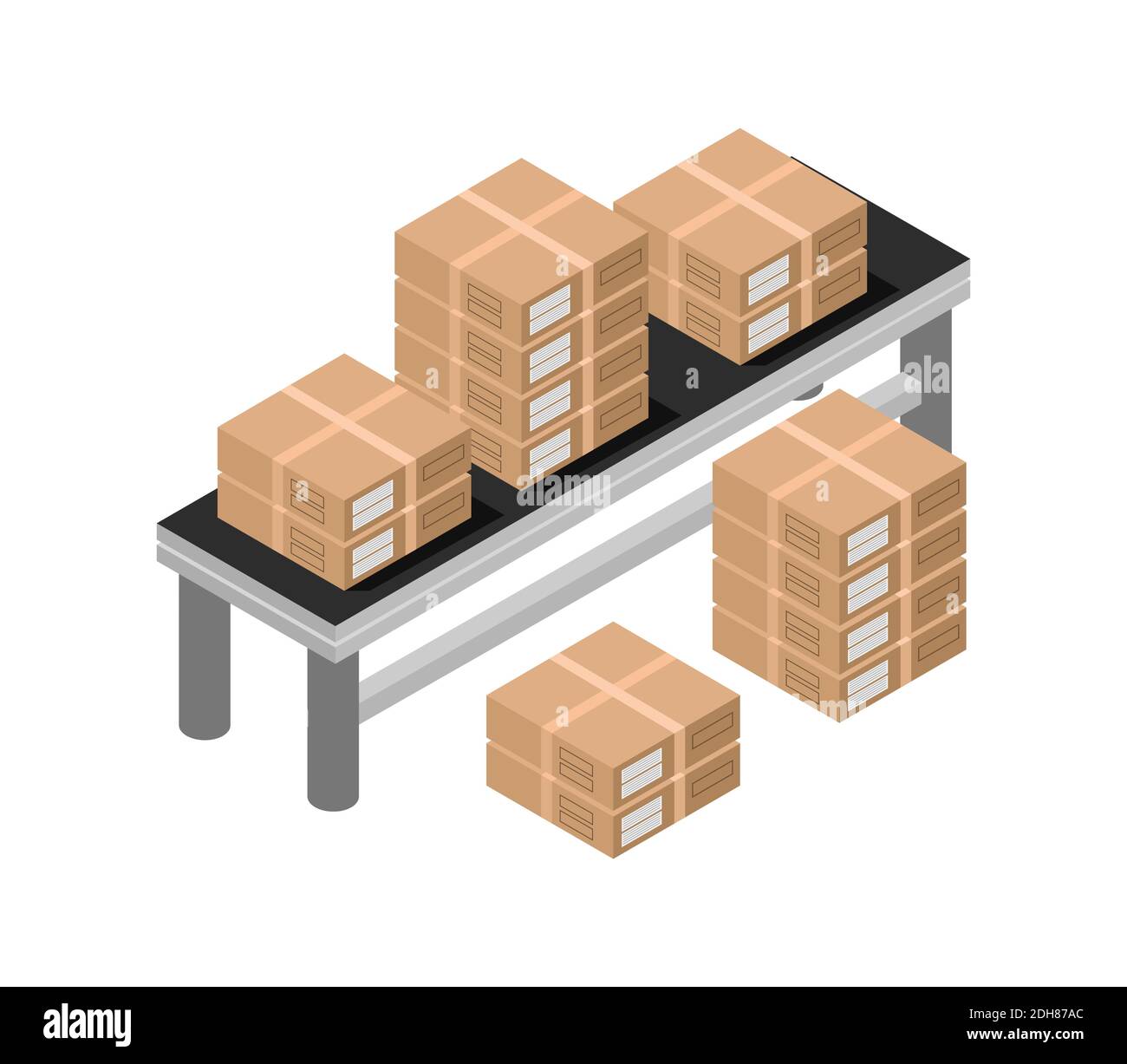 Transport For Isometric Boxes Vector Graphic Illustration Stock Vector ...