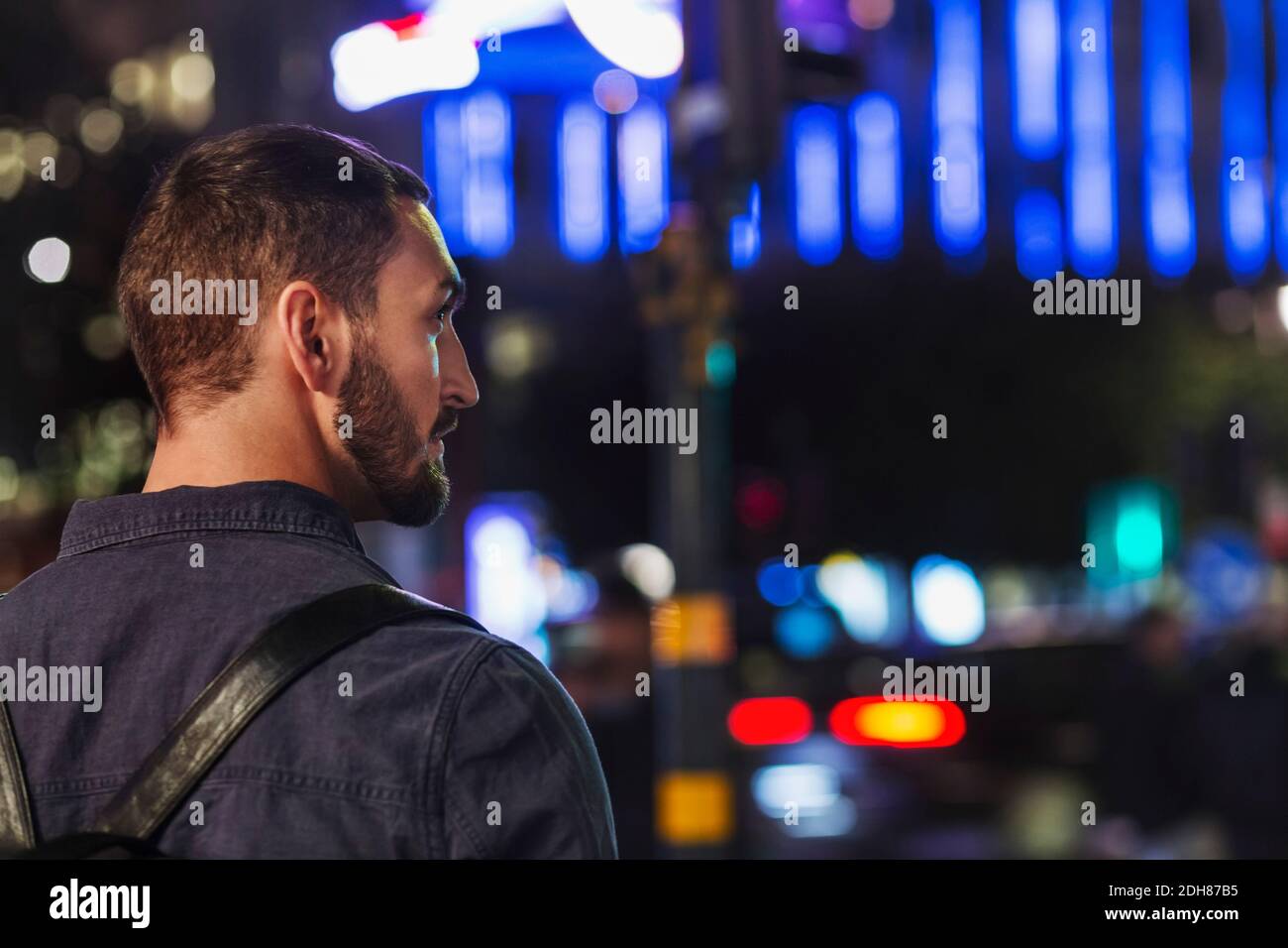 Man rear view night city hi-res stock photography and images - Alamy
