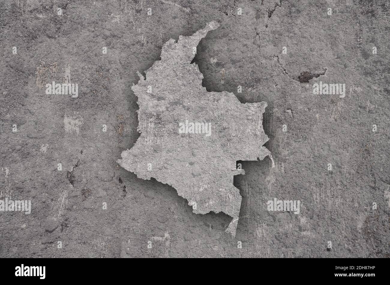 Map of Colombia on weathered concrete Stock Photo - Alamy