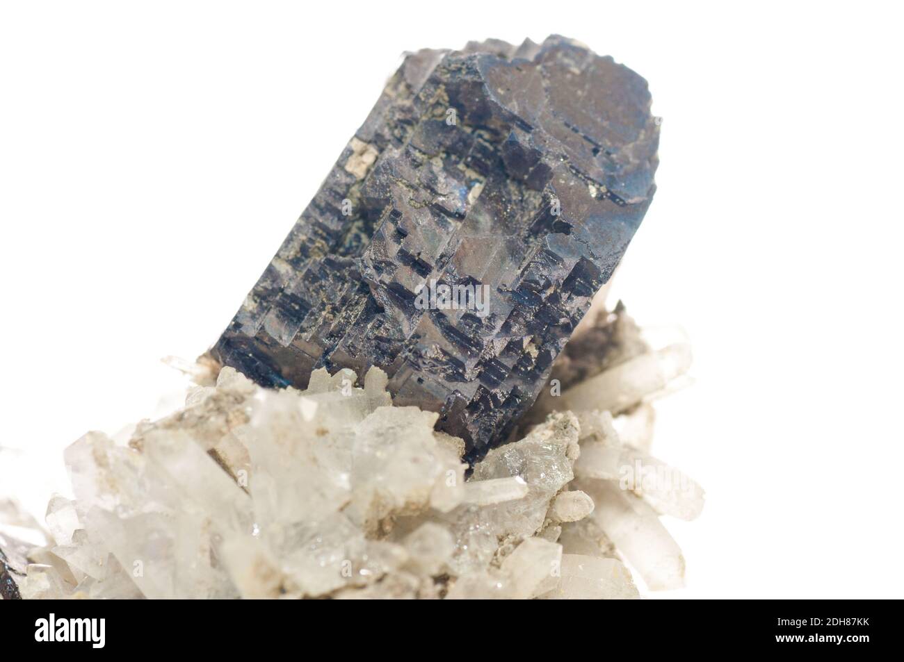 galena dark metal and crystal mileral sample with quartz and granite ...