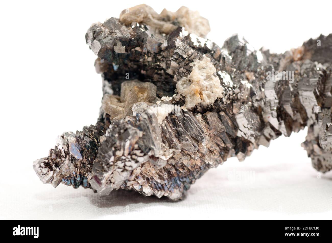 arsenopyrite metal mineral sample with quartz crystals and granite ...