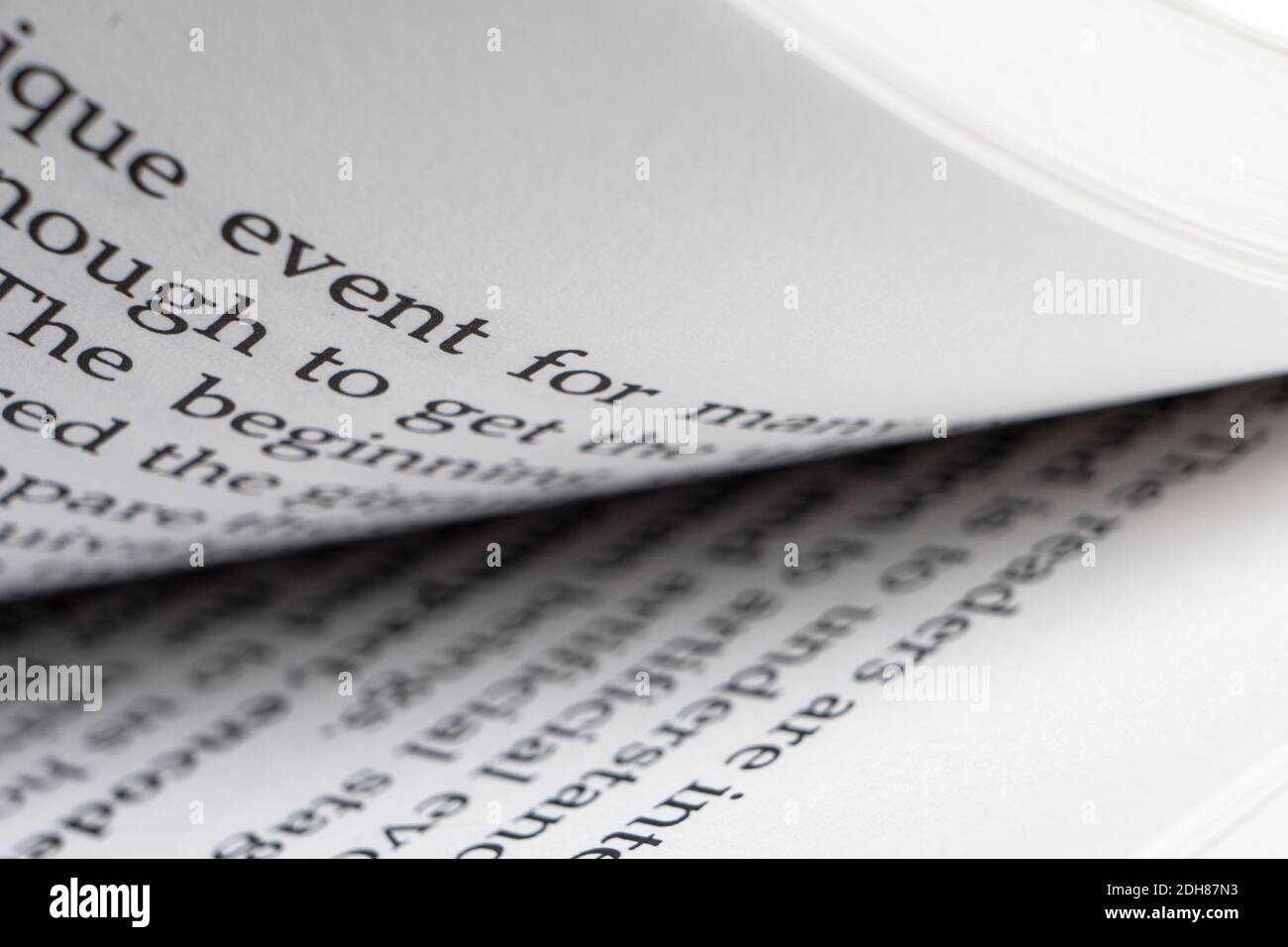 Macro shot of open book. Education and study concept. Close-up of ...