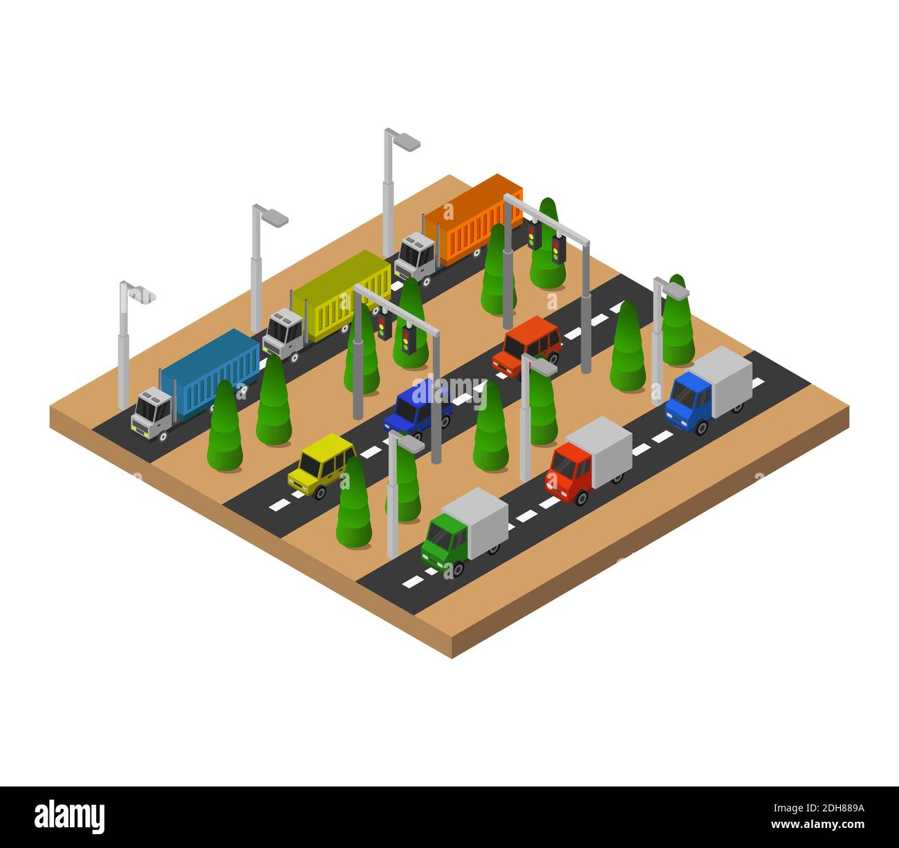 Isometric Road Vector Graphic Illustration Stock Vector Image & Art - Alamy