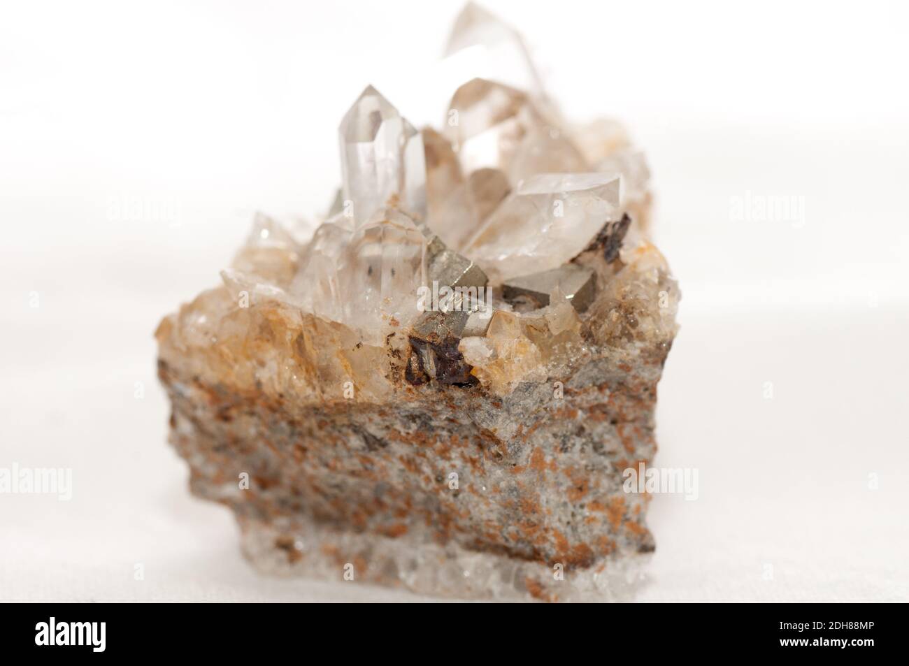 large dirty quartz crystal mineral sample with many facets Stock Photo ...