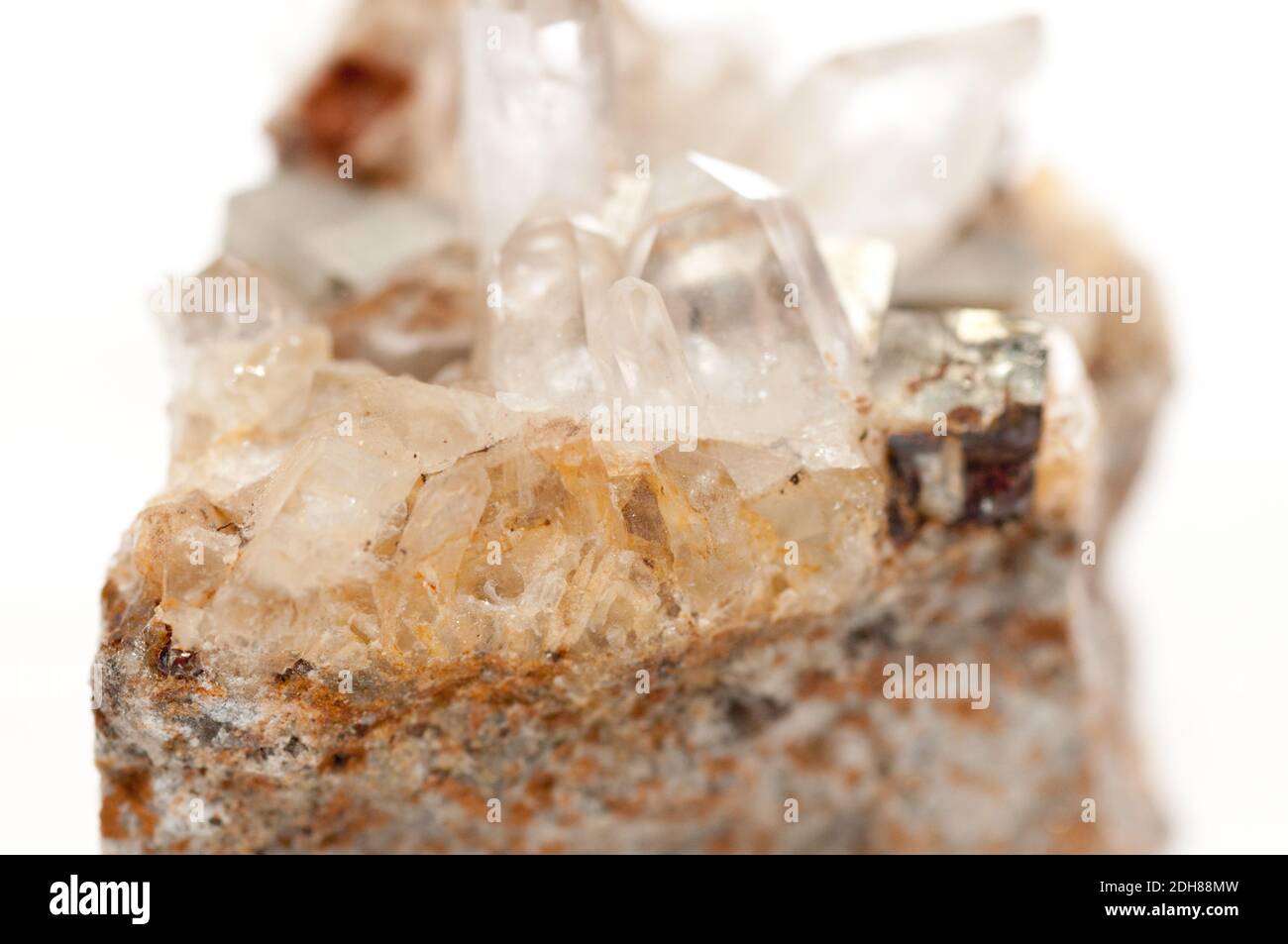 large dirty quartz crystal mineral sample with many facets Stock Photo ...