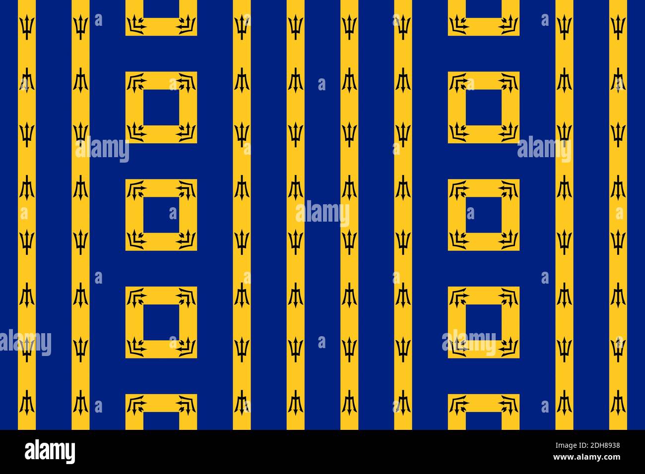 Simple geometric pattern in the colors of the national flag of Barbados ...