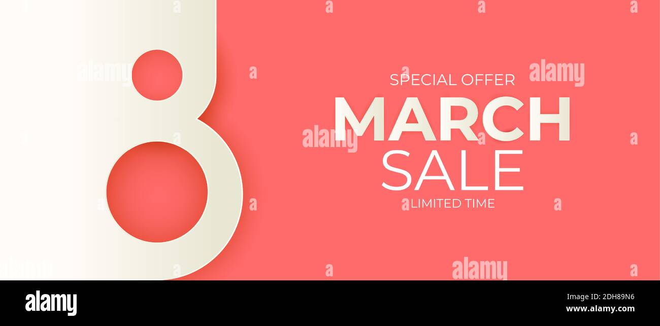 8 March sale banner with Background Design. Template for advertising ...