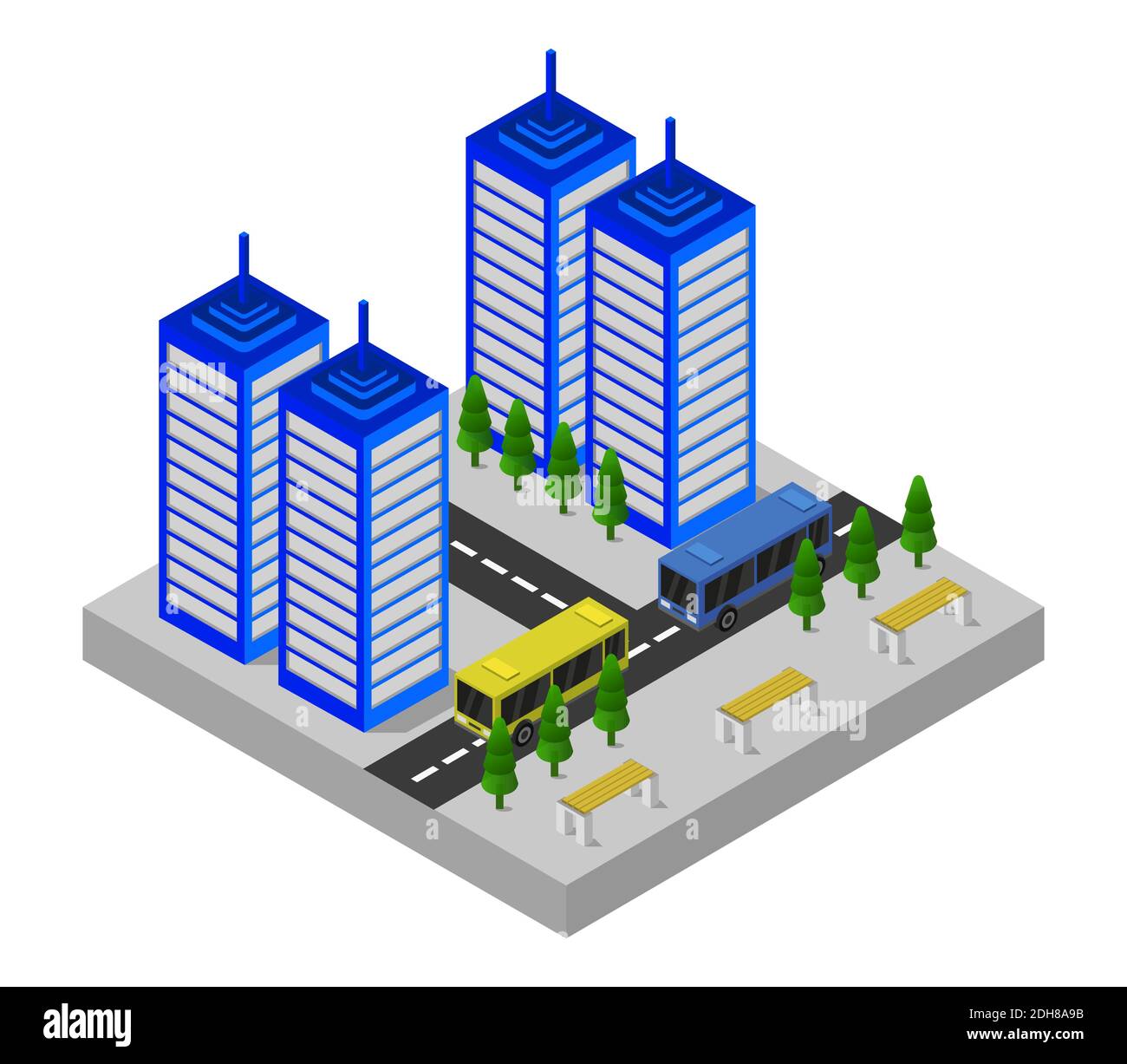 Isometric City Vector Graphic Illustration Stock Vector Image & Art - Alamy