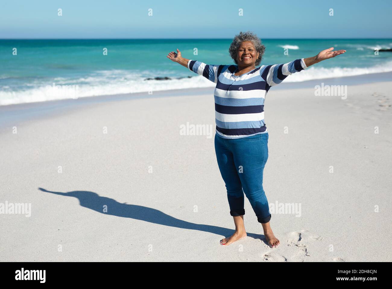 Old woman enjoying free time Stock Photo - Alamy