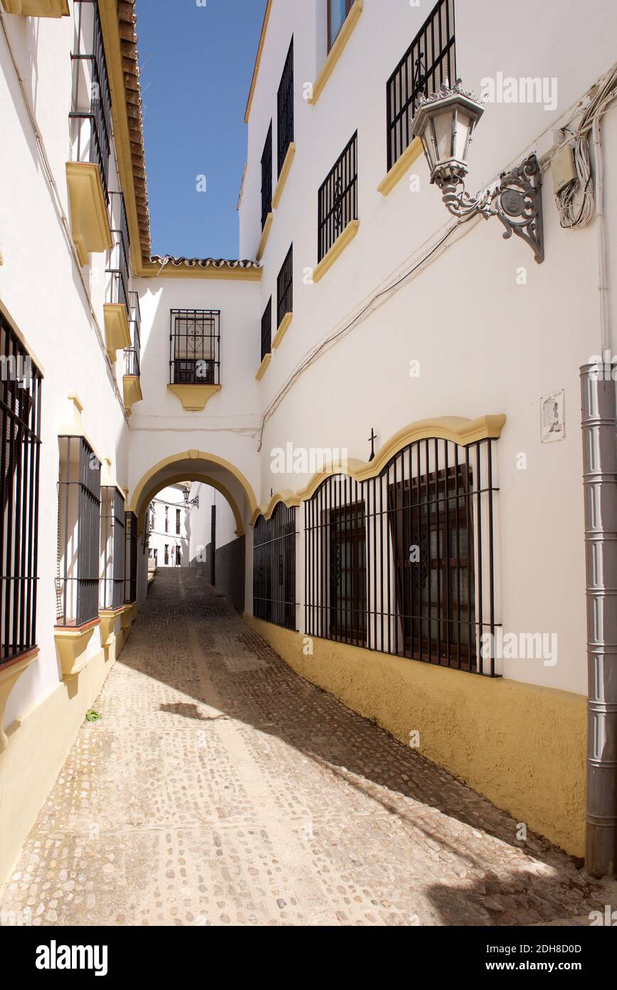 Traditional Spanish street in Ronda Stock Photo - Alamy