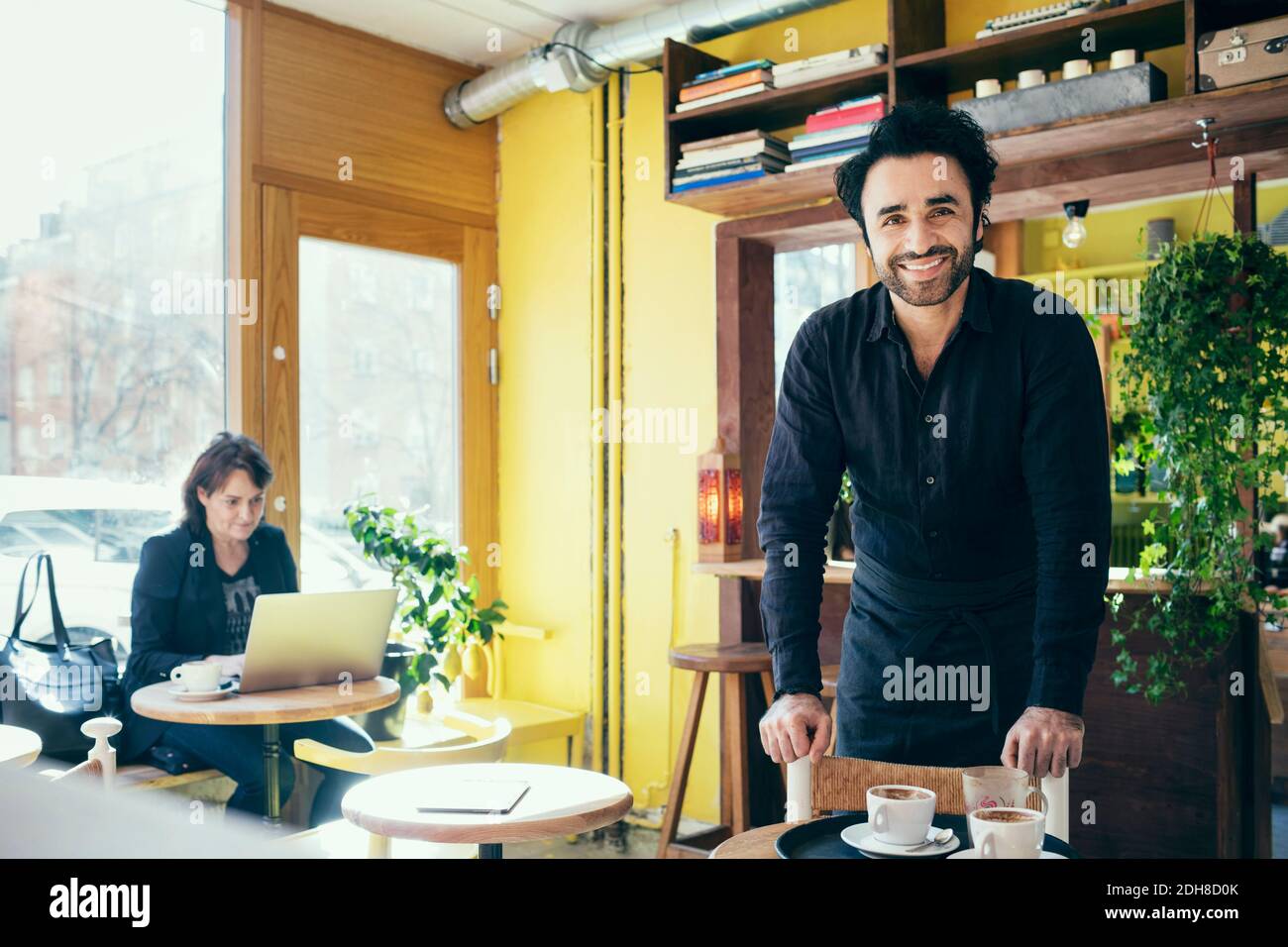 Portrait waiter using coffee hi-res stock photography and images - Alamy