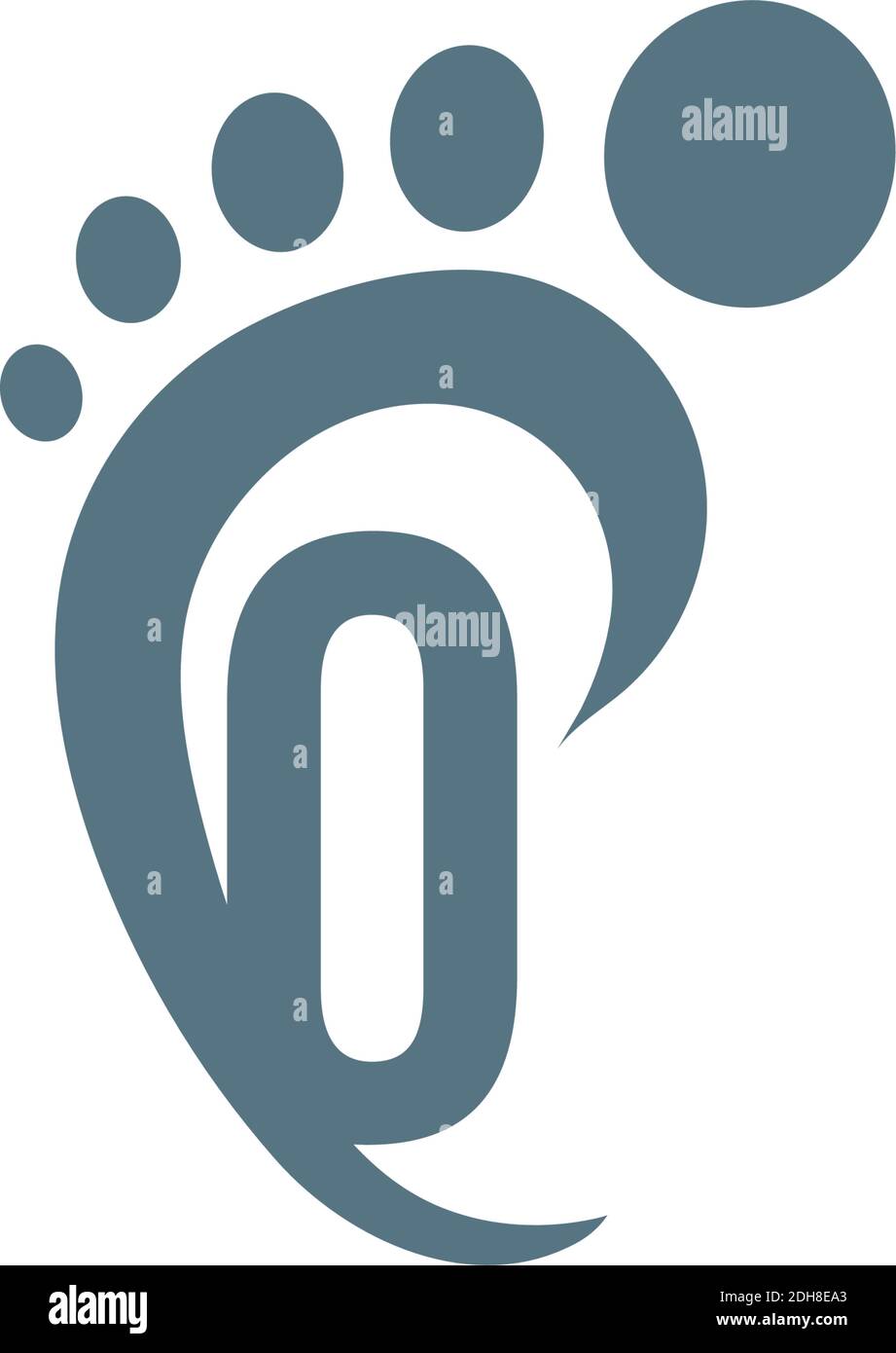 Letter O icon logo combined with footprint icon design template Stock ...