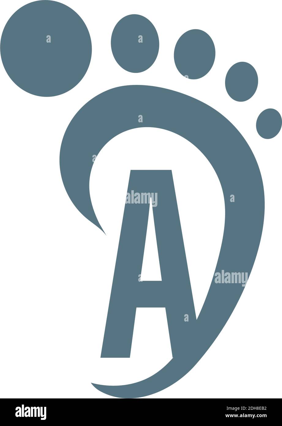 Letter A icon logo combined with footprint icon design template Stock ...