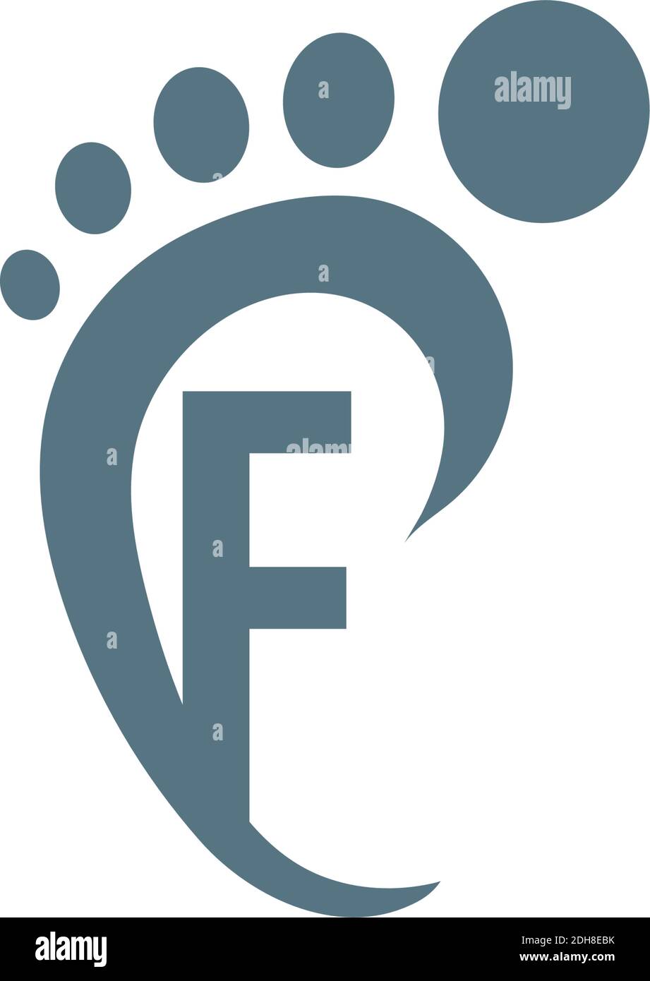 Letter F icon logo combined with footprint icon design template Stock ...