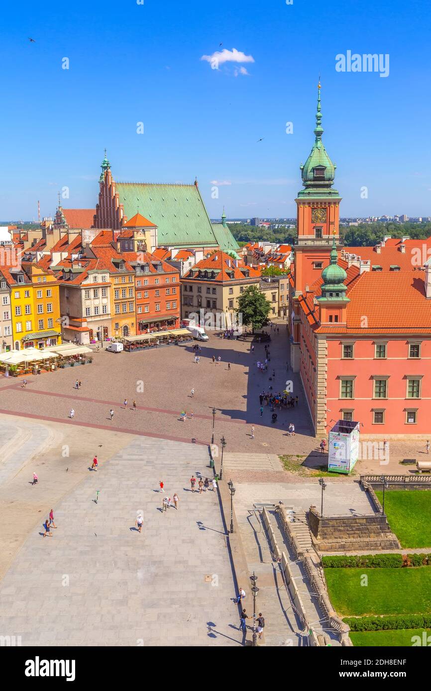 Warsaw, capital of Poland castle square aerial view Stock Photo - Alamy