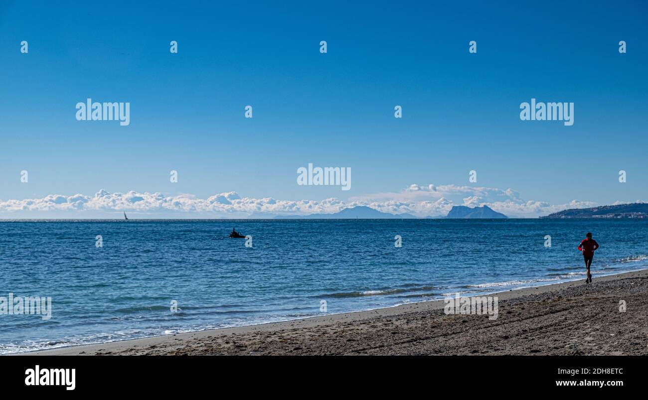 running on beach in spain Stock Photo - Alamy