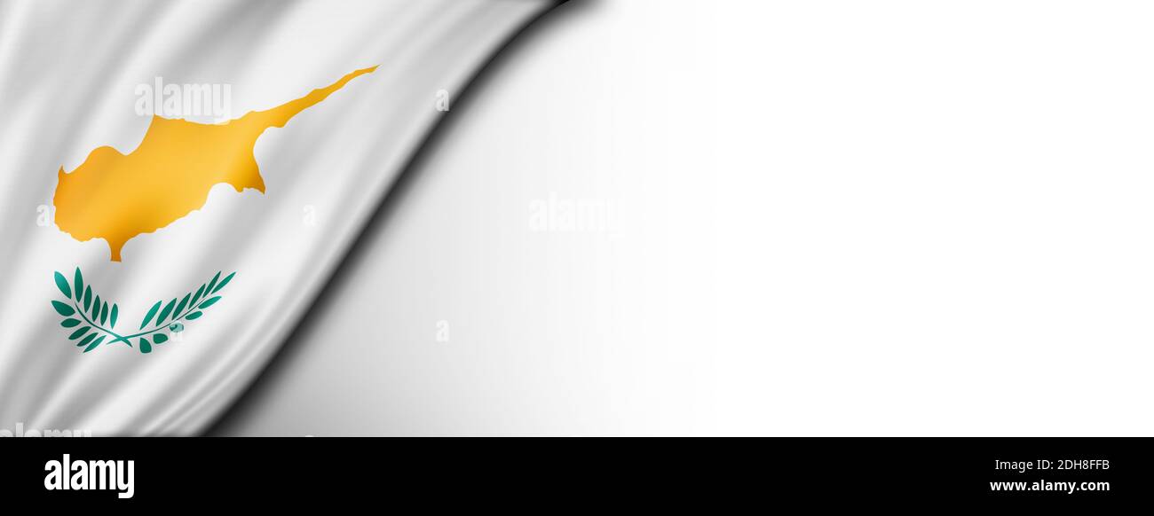 Cyprus flag isolated on white banner Stock Photo - Alamy