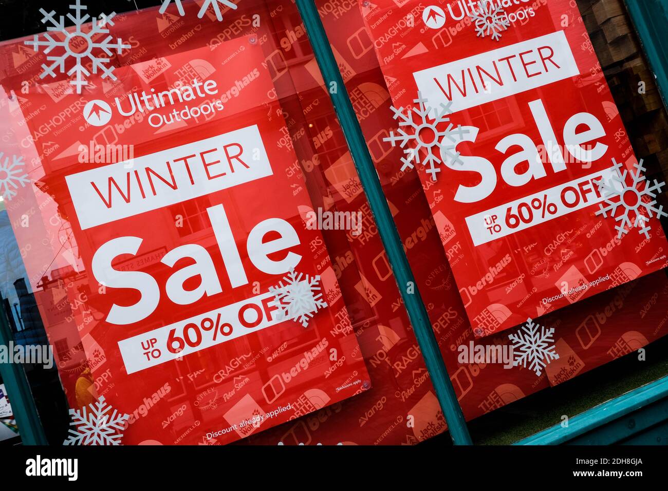 Kingston London, December 09 2020, Stock reduction sale sign in An ...