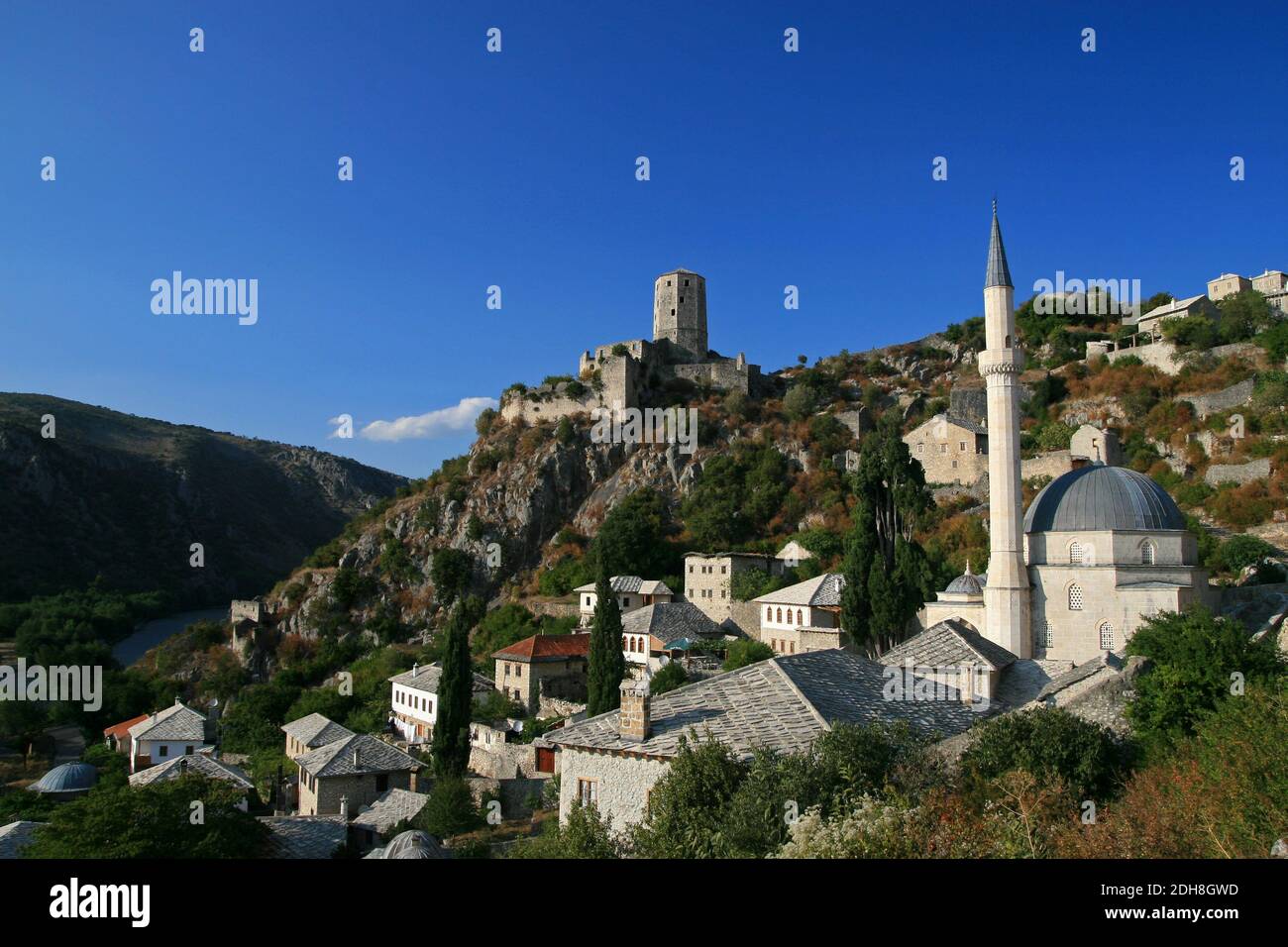 Hajji Alija mosque, Pocitelj, Bosnia and Herzegovina Stock Photo - Alamy