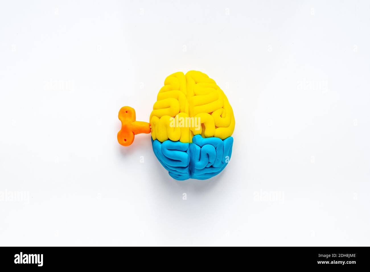 Ideas concept. Work of brain - model made of colorful clay, top view ...