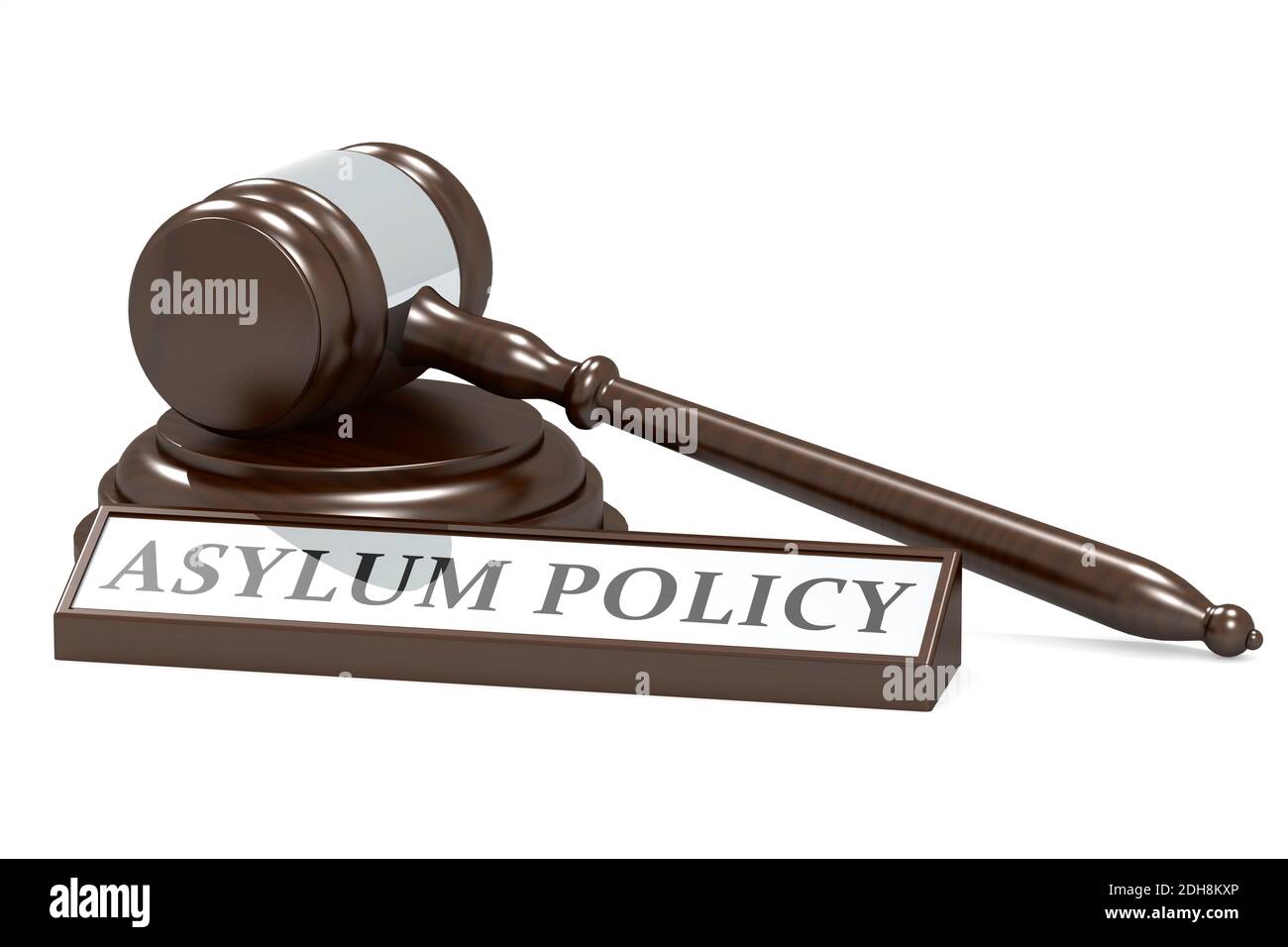 Judge gavel and asylum policy banner, 3D rendering Stock Photo - Alamy