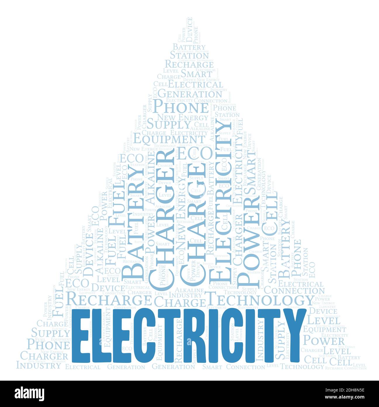 Electricity typography word cloud create with text only Stock Photo - Alamy