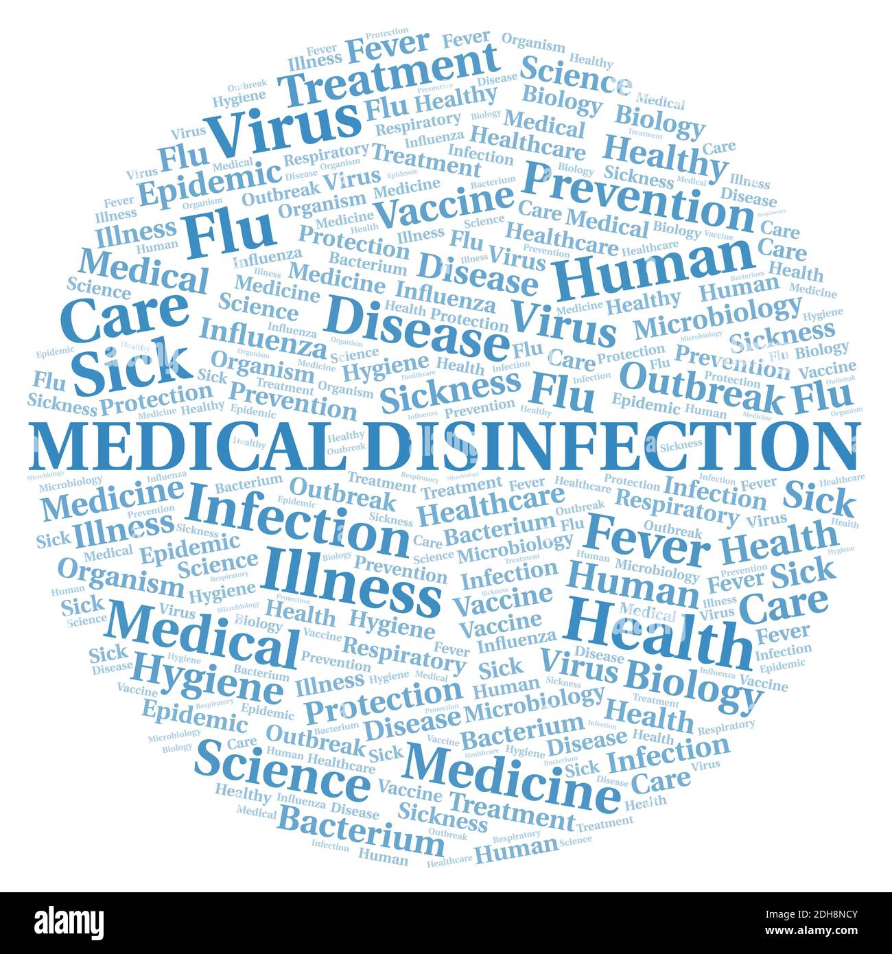 Medical Disinfection typography word cloud create with text only Stock ...