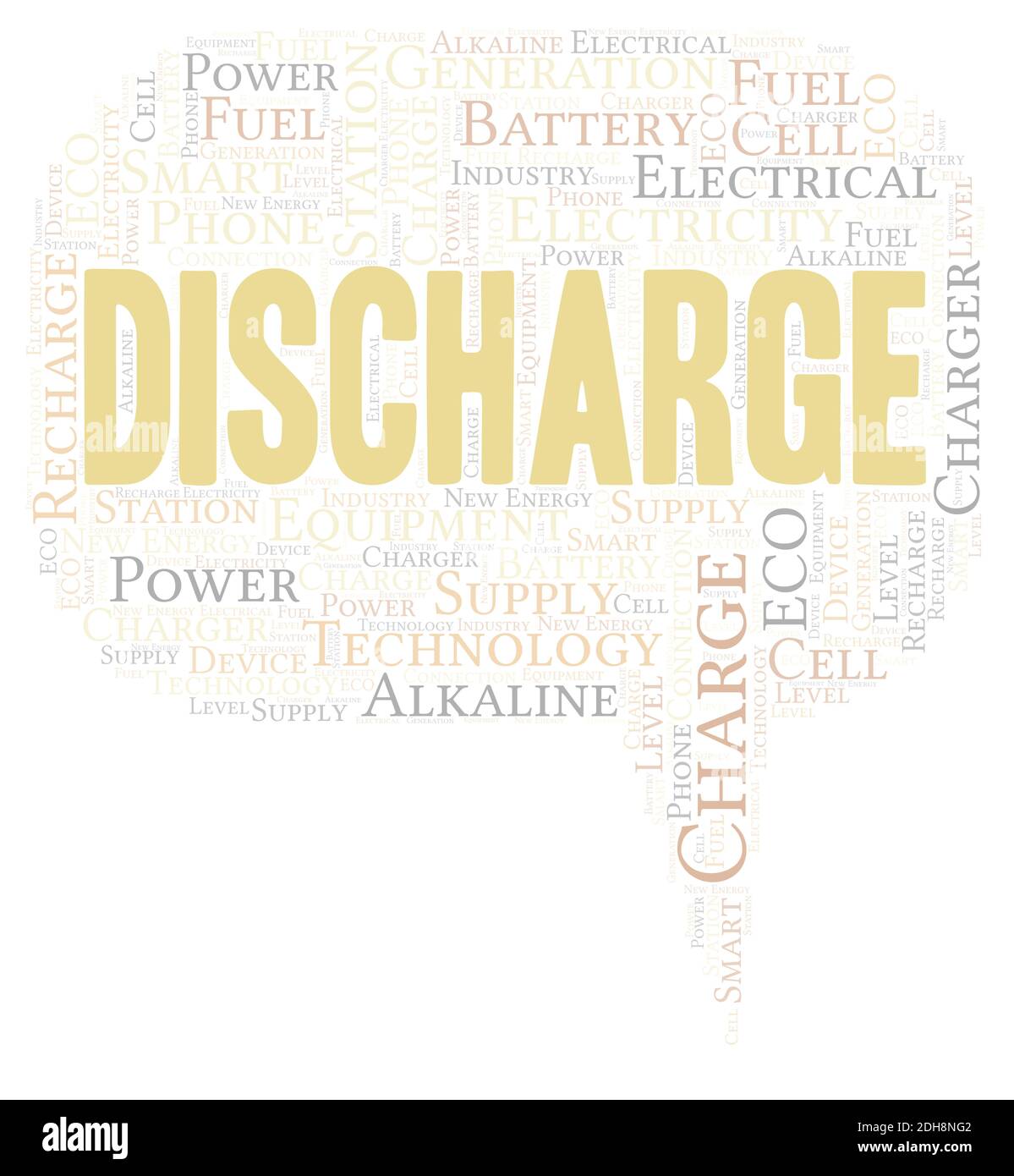 Discharge typography word cloud create with text only Stock Photo - Alamy