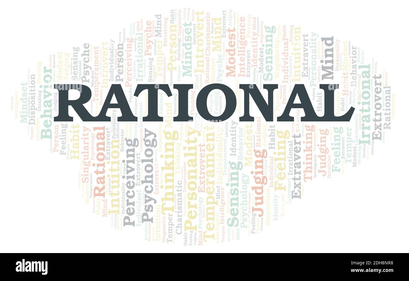 Rational typography word cloud create with text only Stock Photo - Alamy