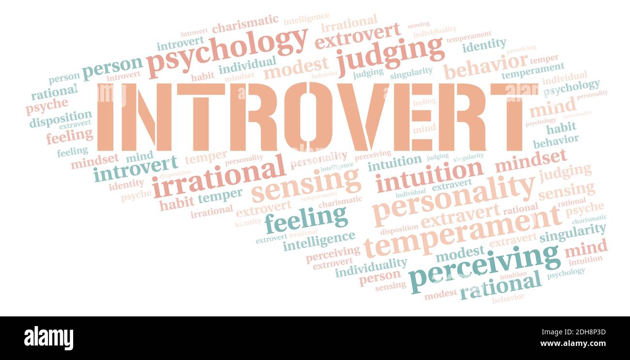 Introvert typography word cloud create with text only Stock Photo - Alamy