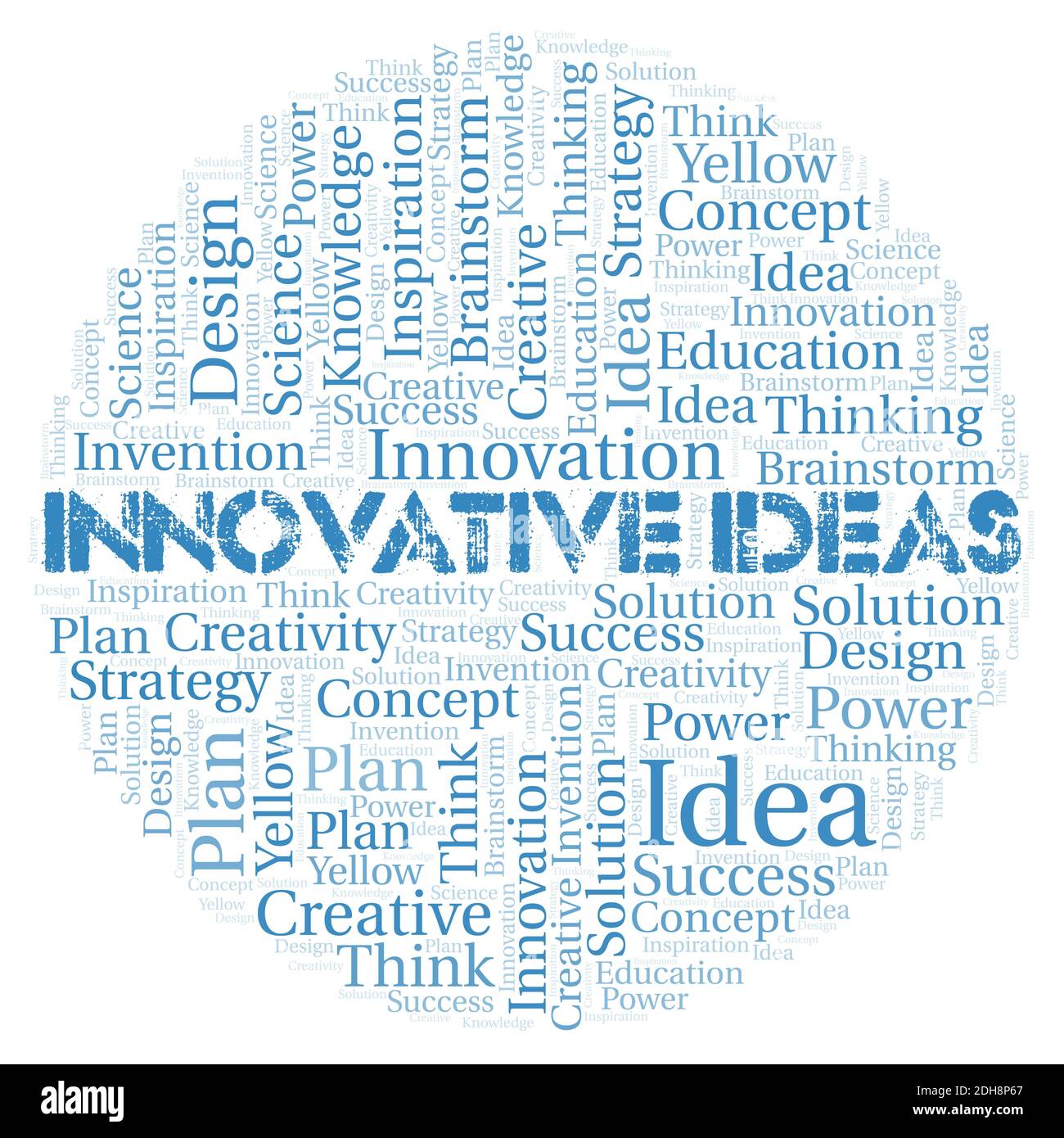 Innovative Ideas typography word cloud create with text only Stock ...