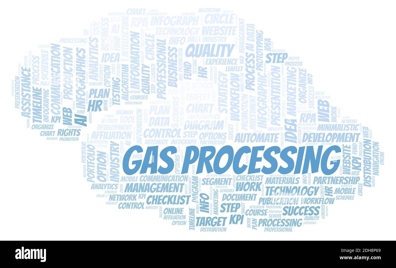 Gas Processing typography word cloud create with text only Stock Photo ...