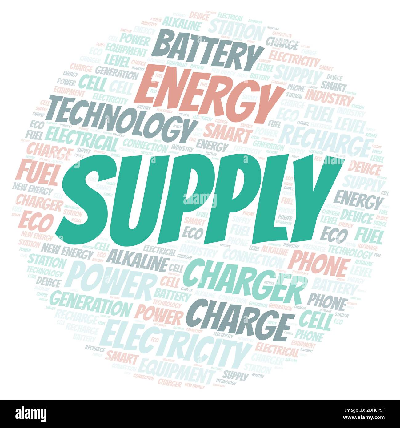 Supply typography word cloud create with text only Stock Photo - Alamy